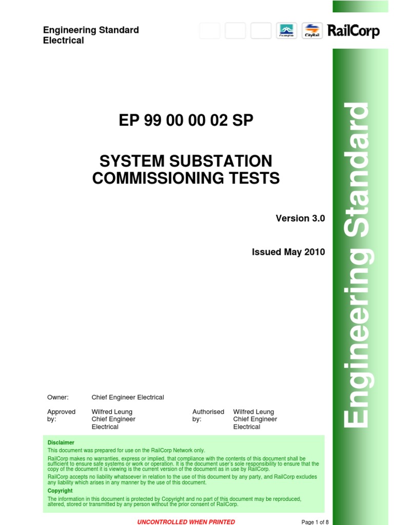 System Substation Commissioning Tests | PDF | Electrical Substation ...