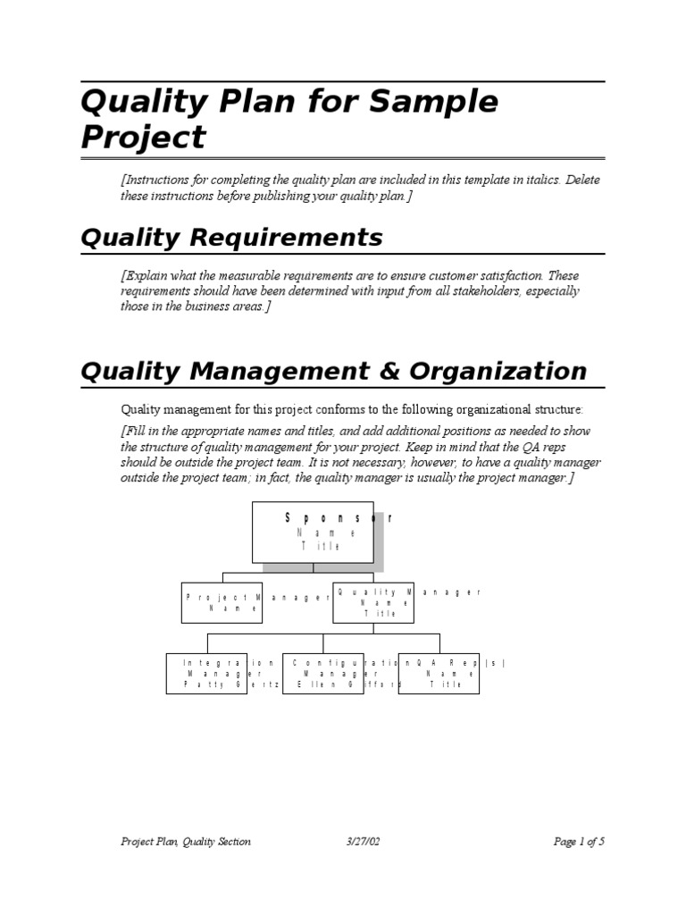Quality Plan | PDF