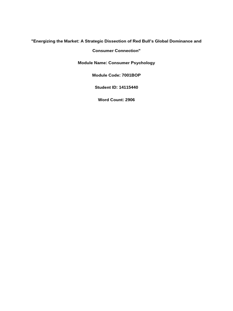 Redbull - Resit | PDF | Brand | Consumer Behaviour