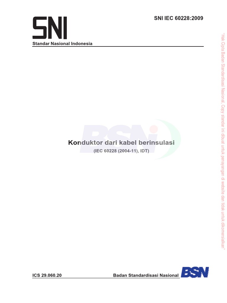 Sni Iec 60228 - 2009 | PDF
