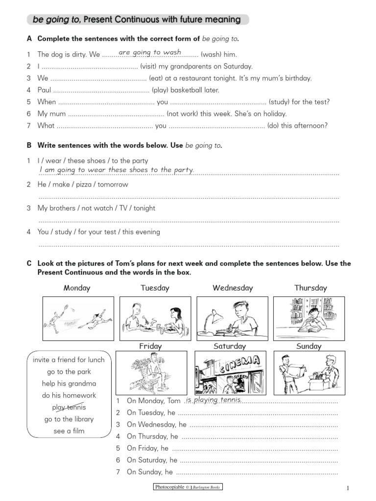 Be Going To, Present Continuous With Future Meaning - Extra Practice | PDF