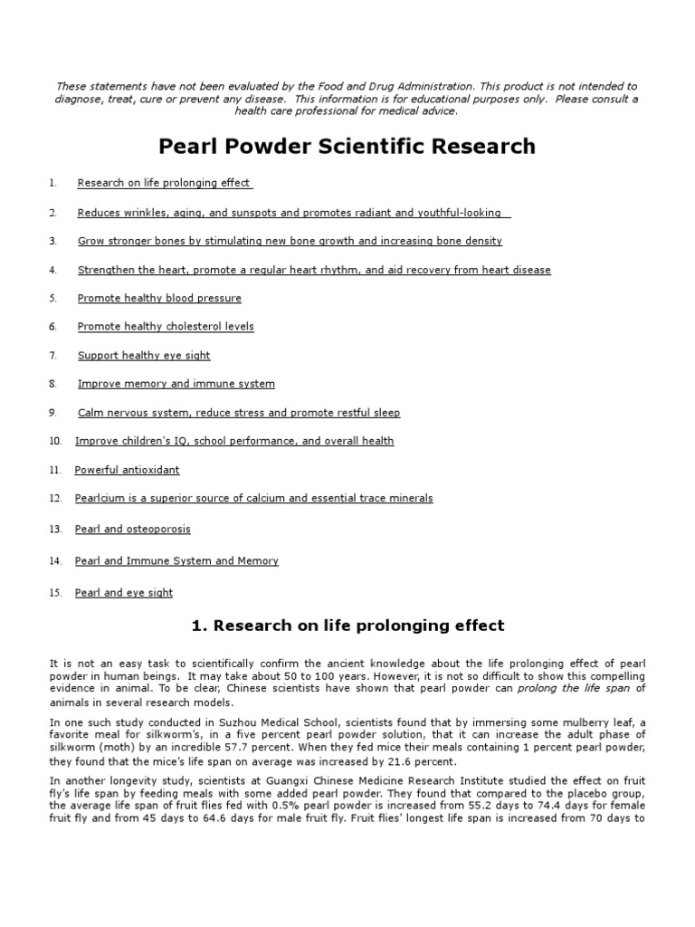 Pearlcium Scientific Research - Pearl Signal Proteins - Pearl Powder ...