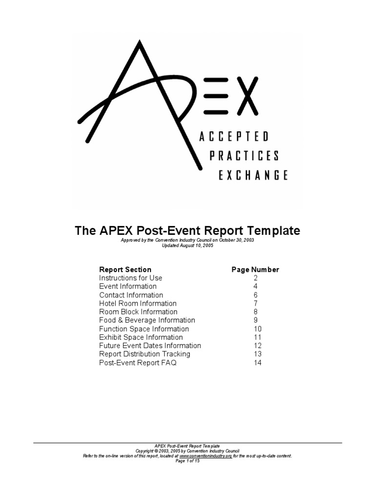 APEX Post Event Report | PDF | Databases | Request For Proposal