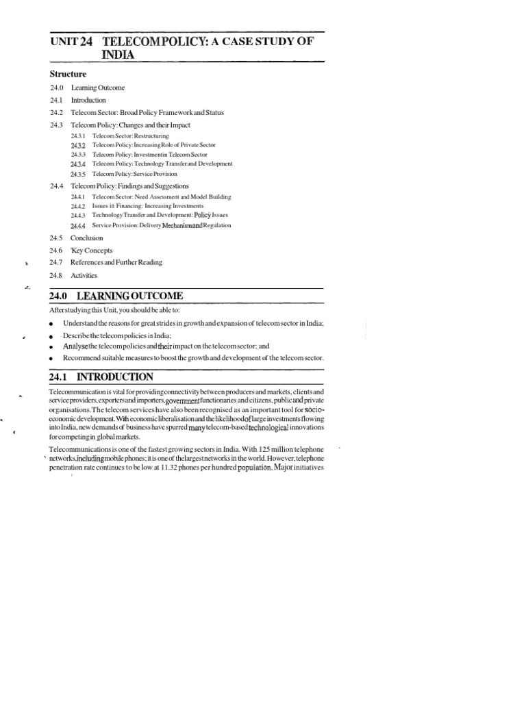 Unit-24 Telecom Policy A Case Study of India | PDF | Internet Access ...