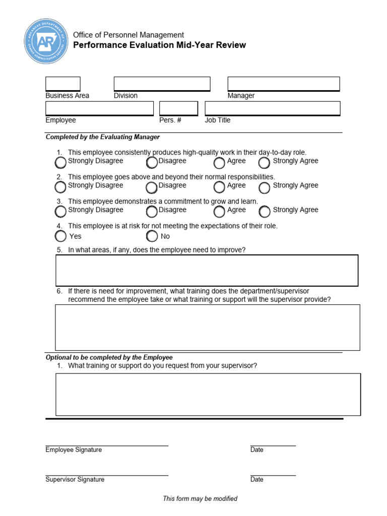 PE Mid Year Review Template | PDF