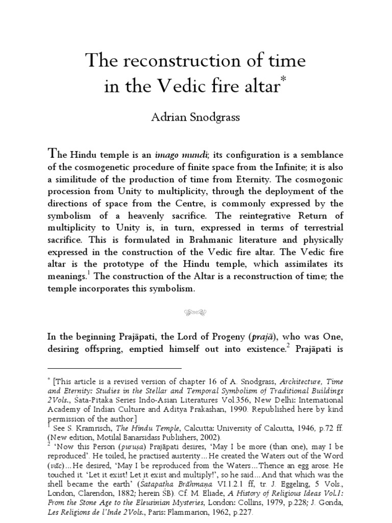 Snod, Ad - The Construction of The Vedic Fire Altar | PDF | Sacrifice ...