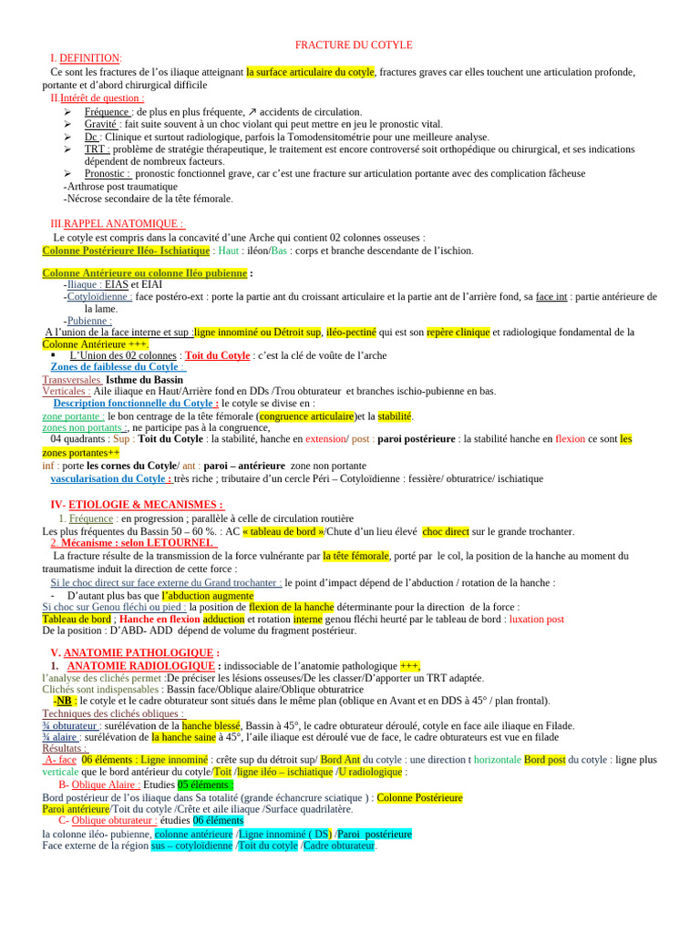 cotyle | PDF | Appareil locomoteur | Membres (anatomie)