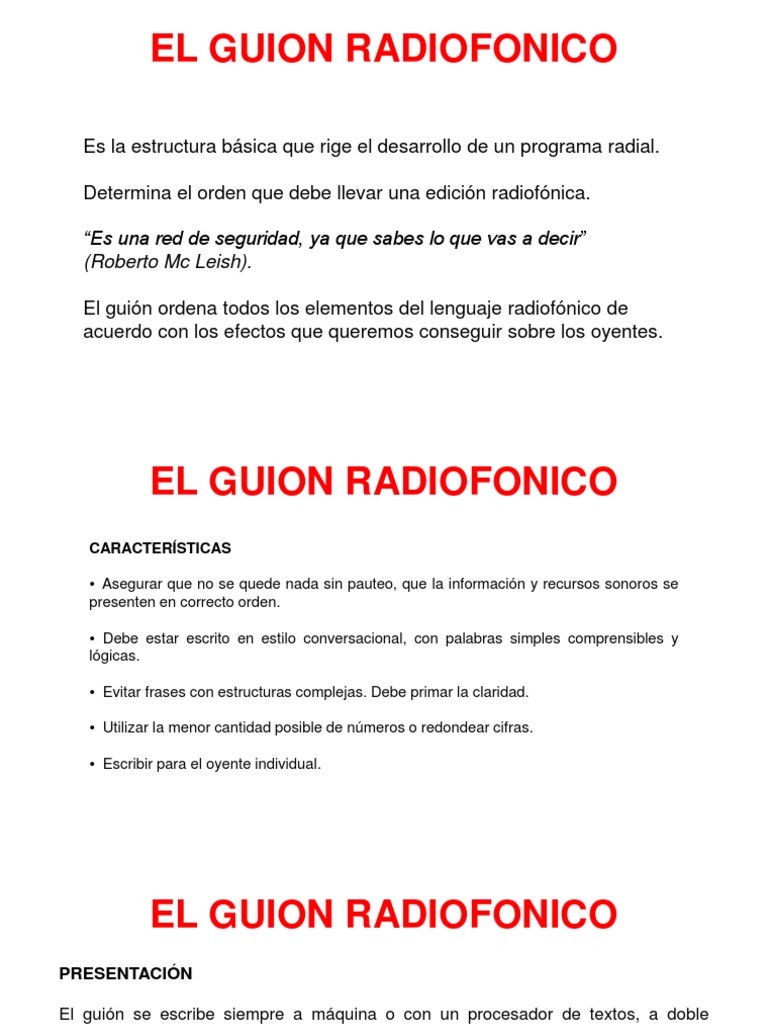 Guion Radiofónico | PDF | Radio | Tecnología de información y comunicaciones