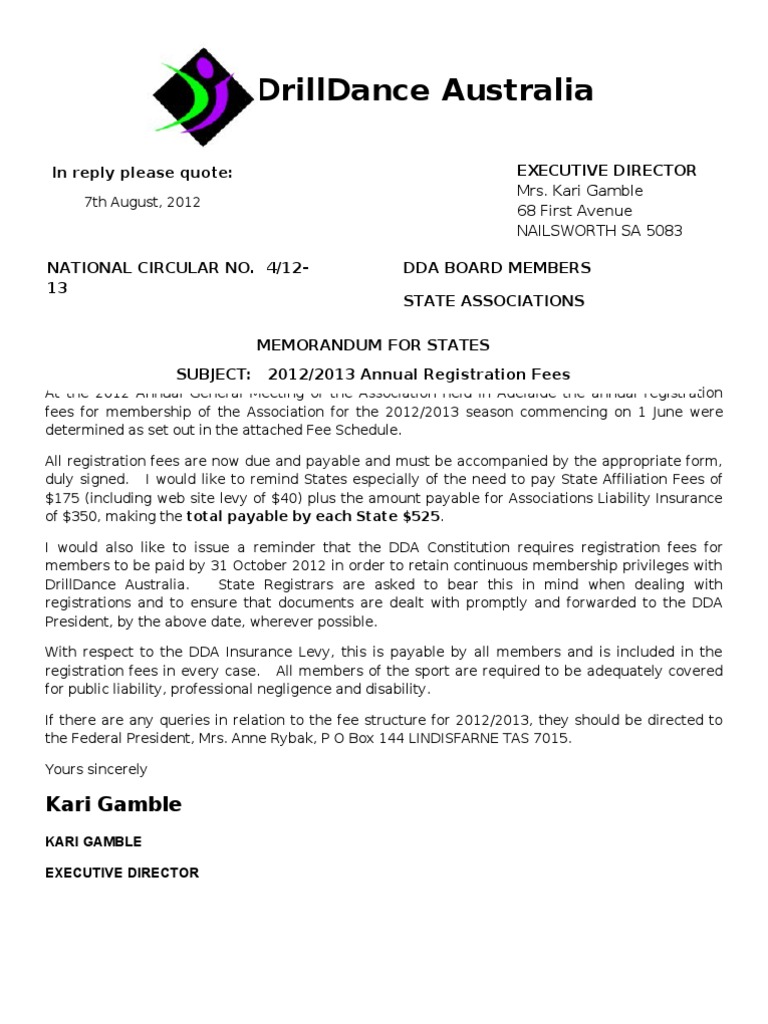 National Circular No.4 - 2012/2013 | PDF | Fee | Insurance