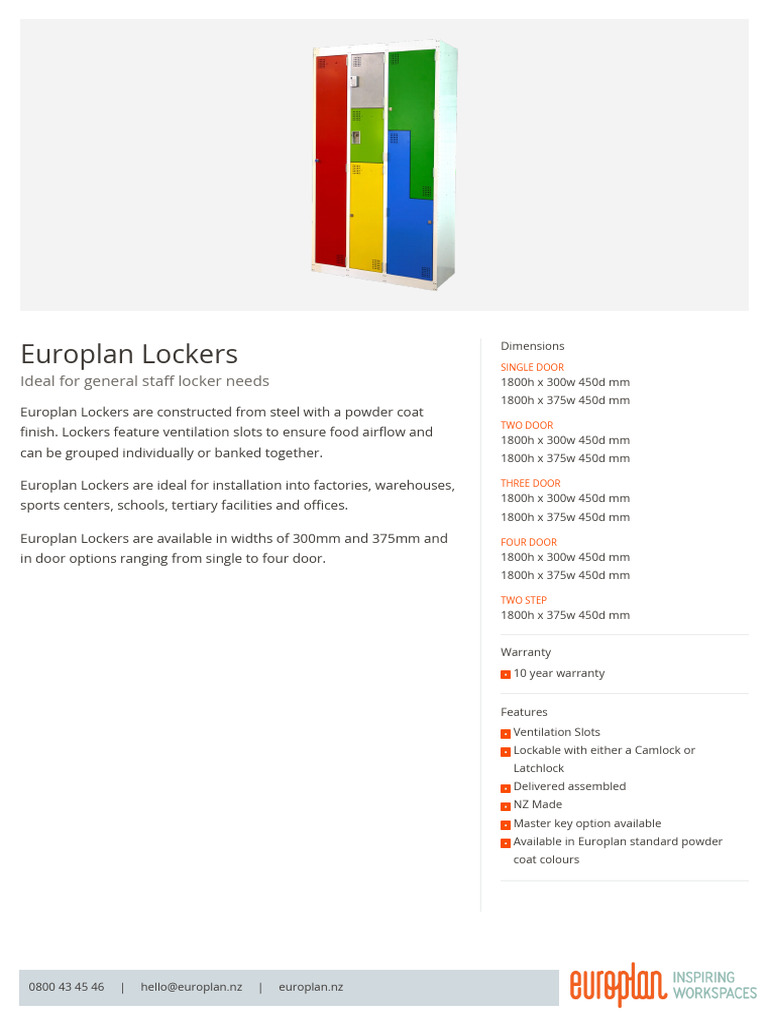 Europlan - Europlan Lockers | PDF