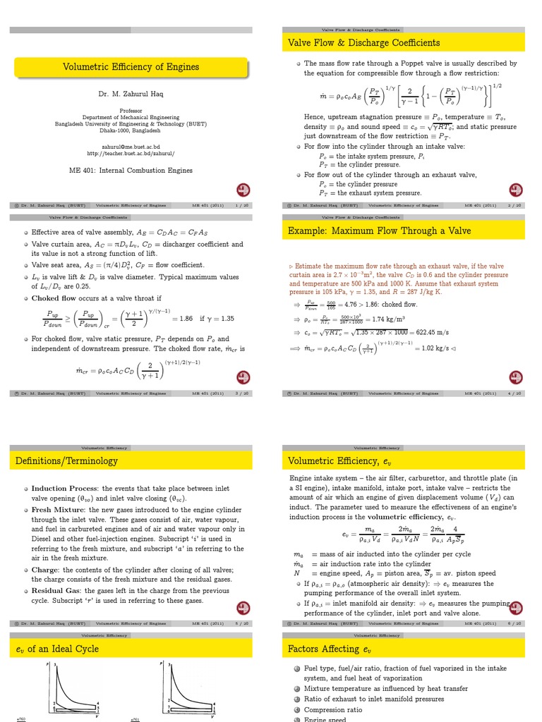 ME401 Volumetric Efficiency | PDF | Internal Combustion Engine | Evaporation