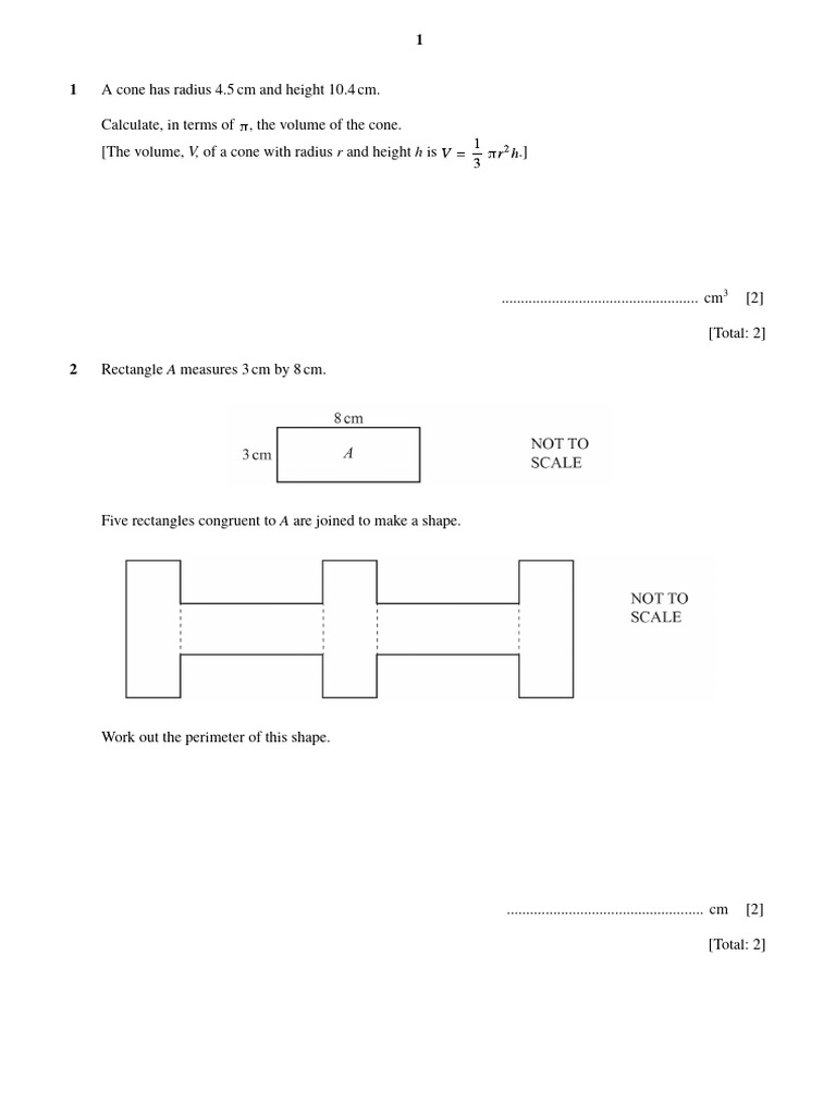 IGCSE 0580 Mensuration worksheet | PDF | Area | Sphere