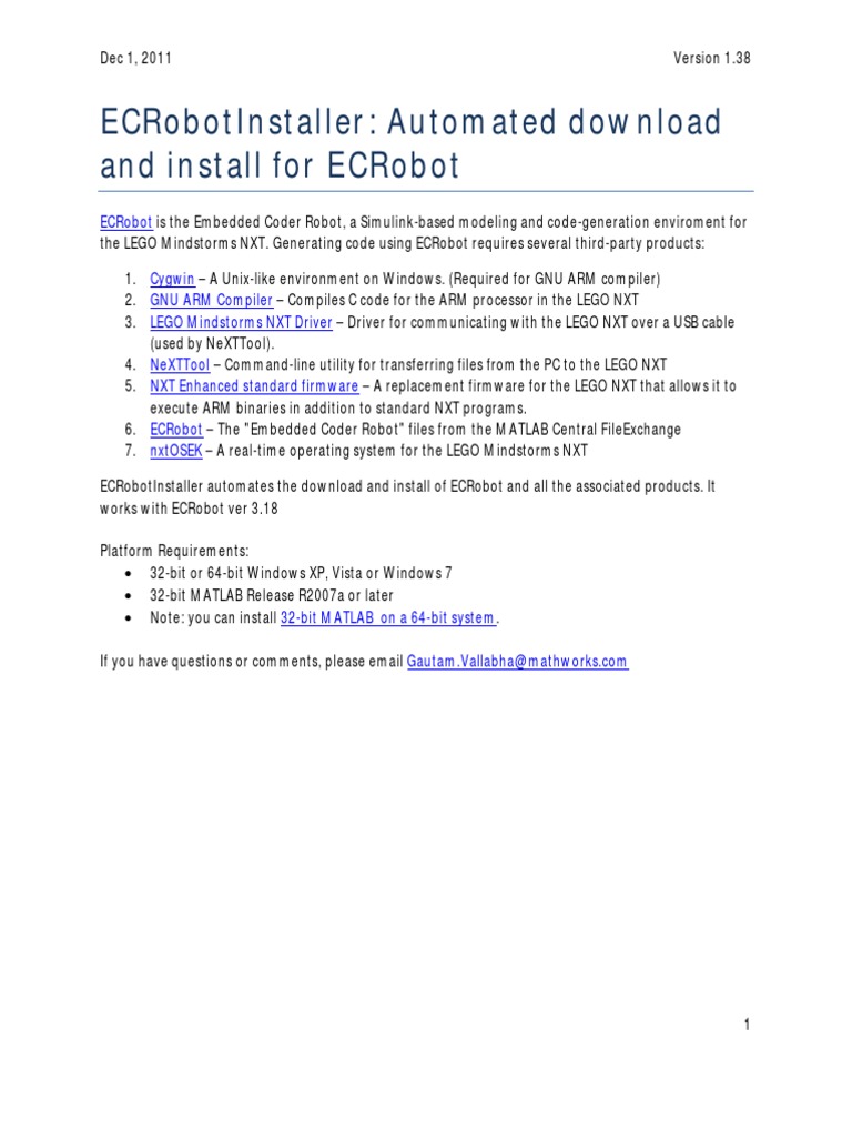 ECRobotInstaller: Automated Download and Install For ECRobot | PDF | 64 Bit Computing ...