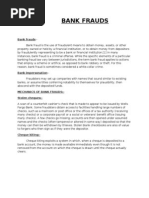 Types of Bank Frauds | PDF | Credit Card | Banking