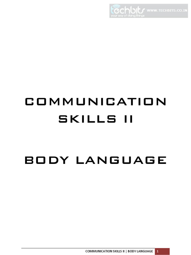 Communication Skills II - Body Language | PDF | Public Speaking | Body ...