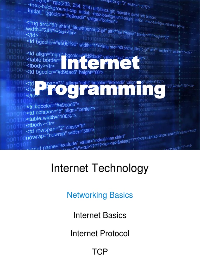 Internetprogramming 1internettech | PDF | Transmission Control Protocol | Internet Protocol Suite