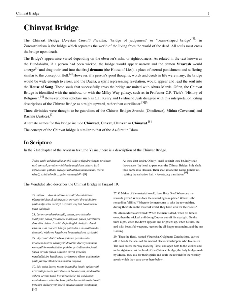 Chinvat Bridge | PDF | Dualism | Religious Faiths