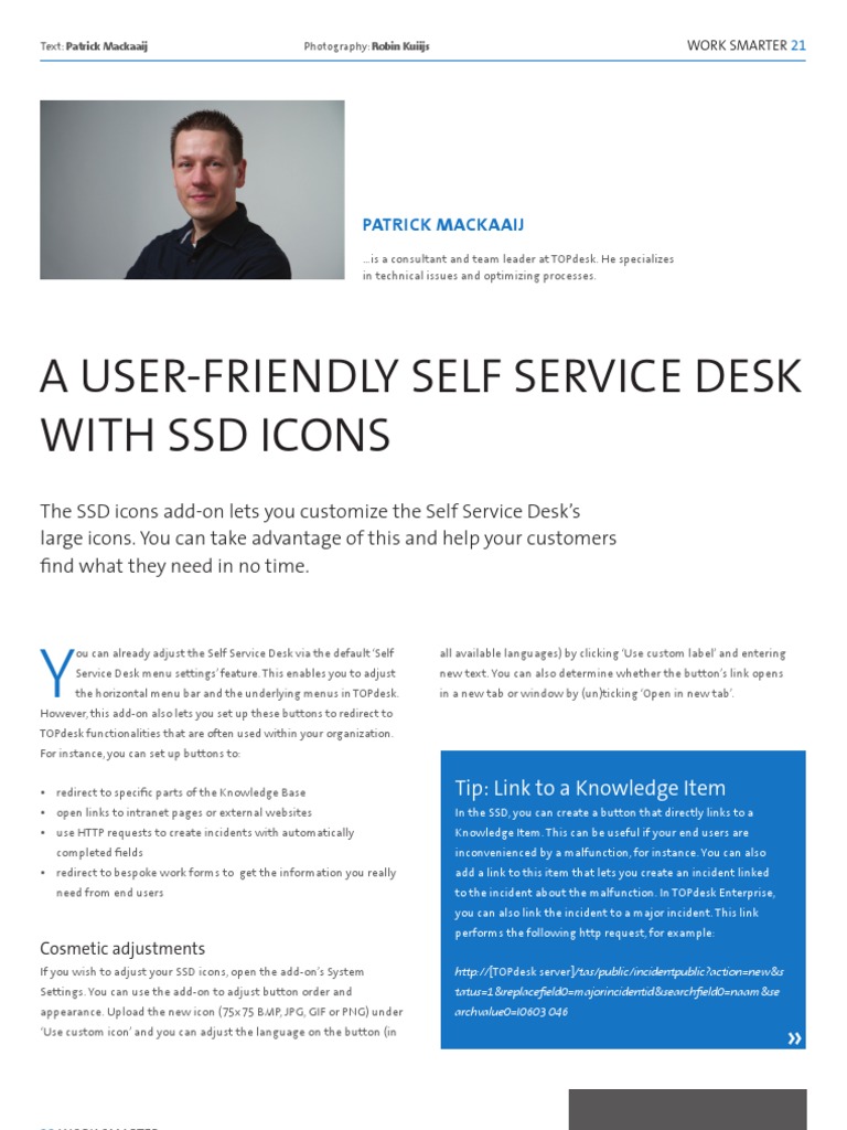A User-Friendly Self Service Desk With SSD Icons | PDF | Window Manager ...