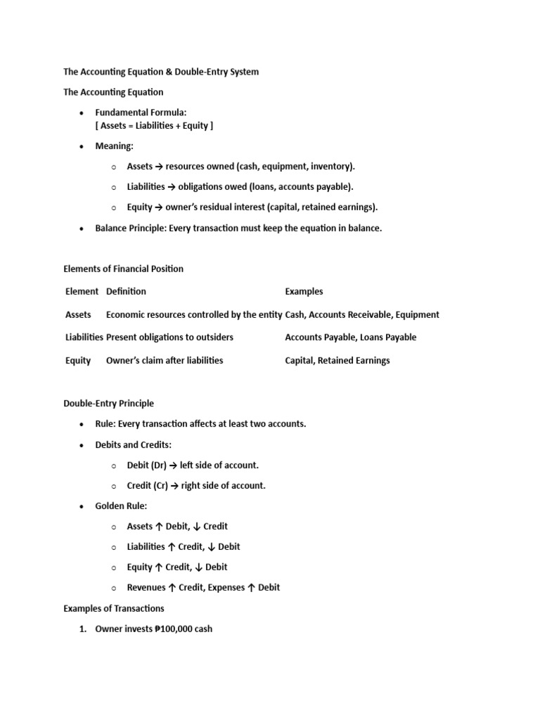 The Accounting Equation | PDF