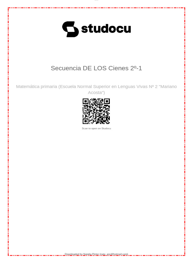 Secuencia Didactica de Matematica Los Cienes 2o Grado A | PDF