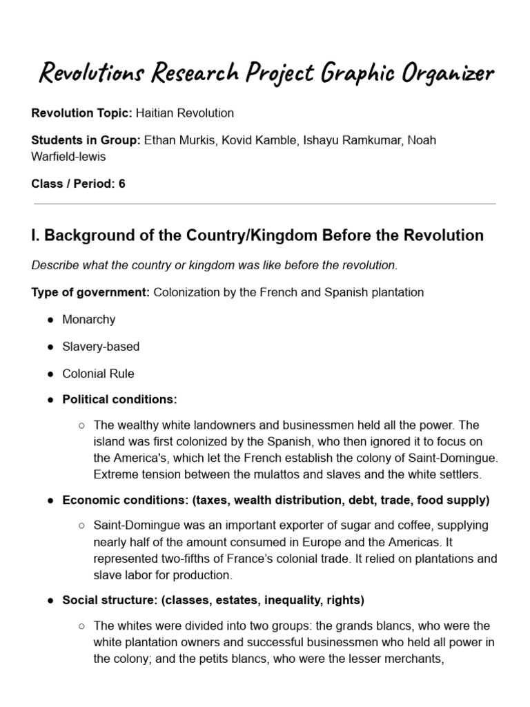 Ethan + Kovid + Noah + Ishayu Revolutions of the World Project 2025-26 ...