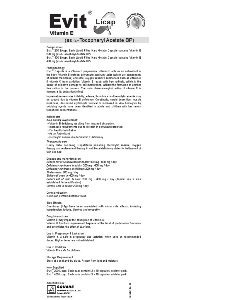 EVIT | PDF | Vitamin E | Magnesium