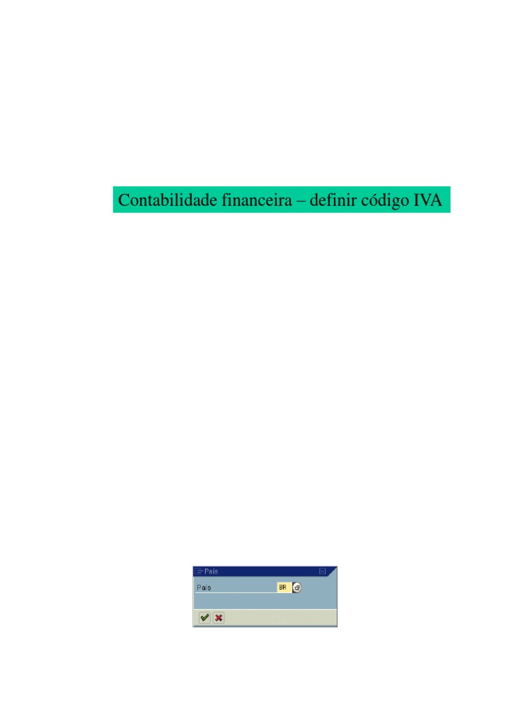 Configuracao Código IVA e Código de Imposto | PDF