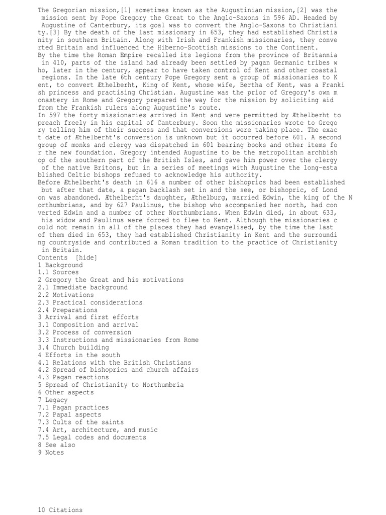 Gregorian Mission | PDF | Bede | Early Middle Ages