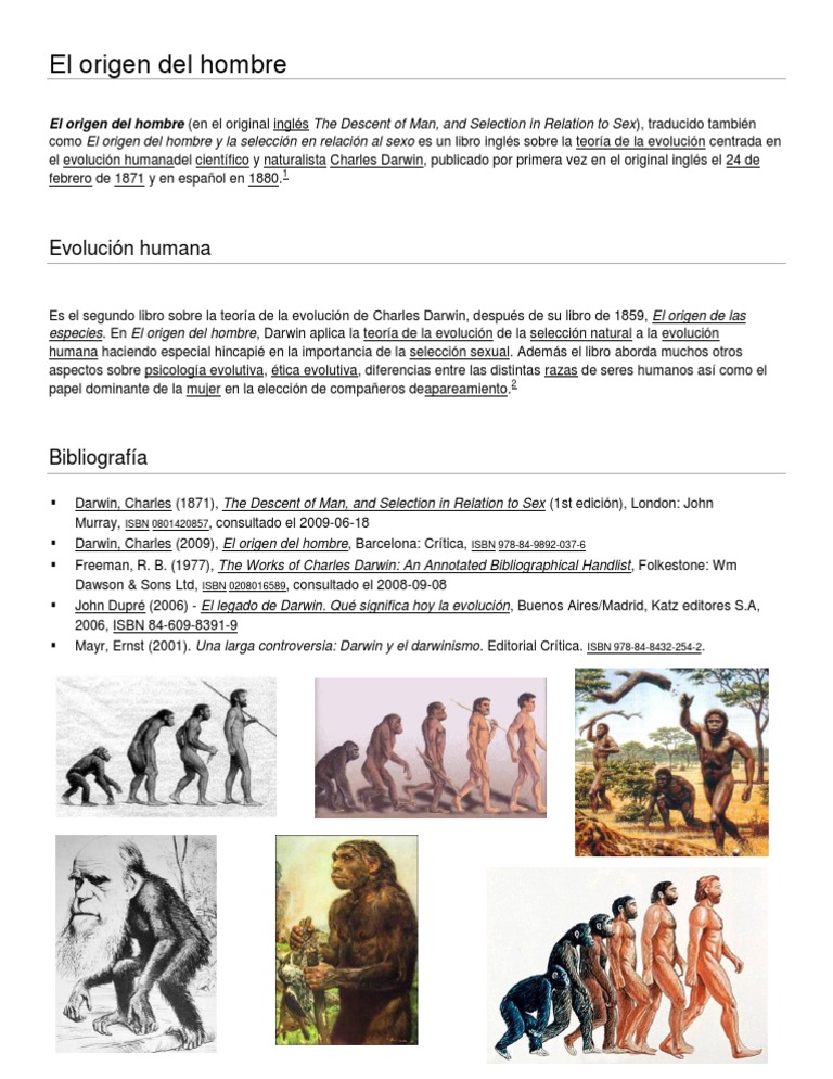 El Origen Del Hombre | PDF