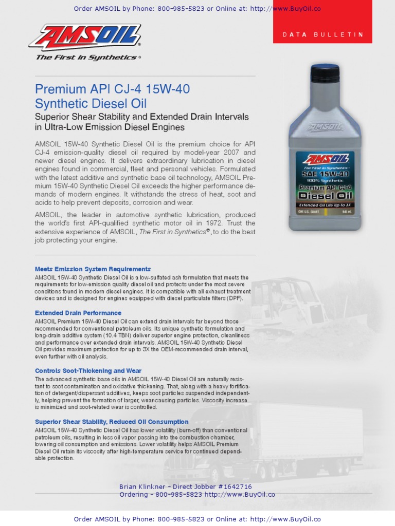 AMSOIL 5W-40 Premium API CJ-4 Synthetic Diesel Oil - DEO | Motor Oil | Diesel Fuel