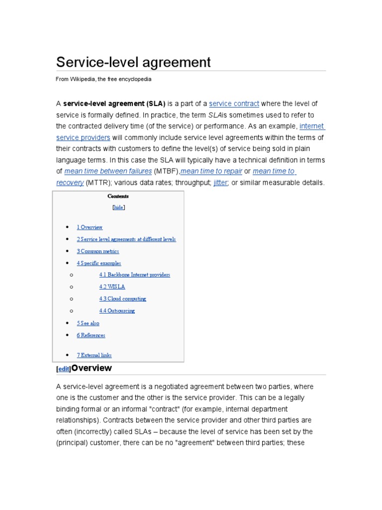 Understanding Service Level Agreements | PDF | Service Level Agreement ...