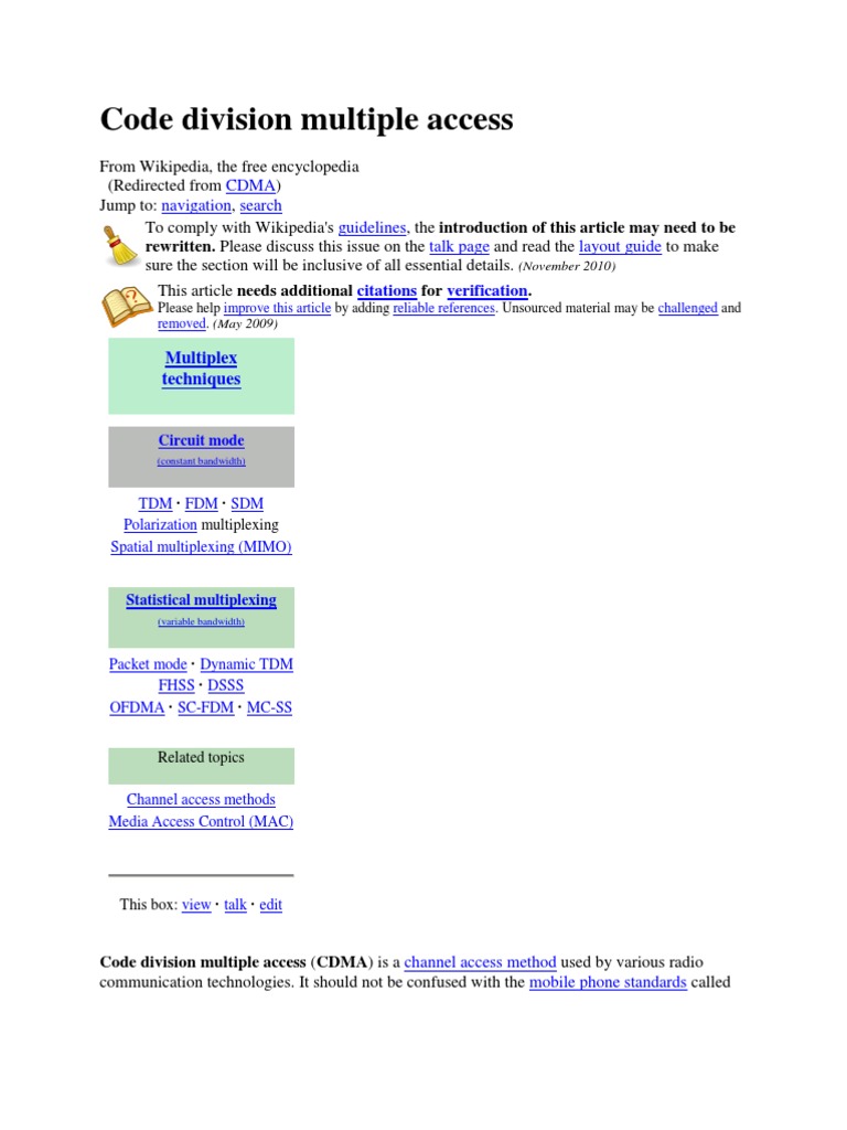 Code Division Multiple Access: Cdma Navigation Search Guidelines Talk ...