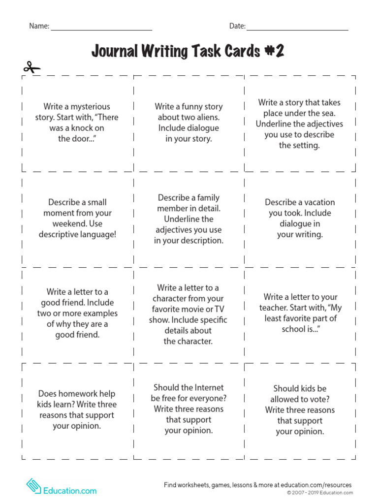 Journal Writing Task Cards | PDF | Poetry