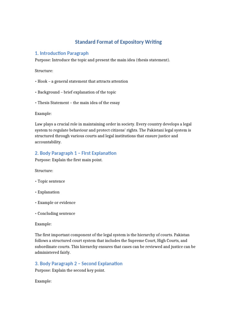 Standard Format of Expository Writing | PDF | Essays | Justice