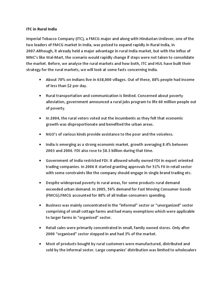 Itc Case | PDF | Poverty | Poverty & Homelessness