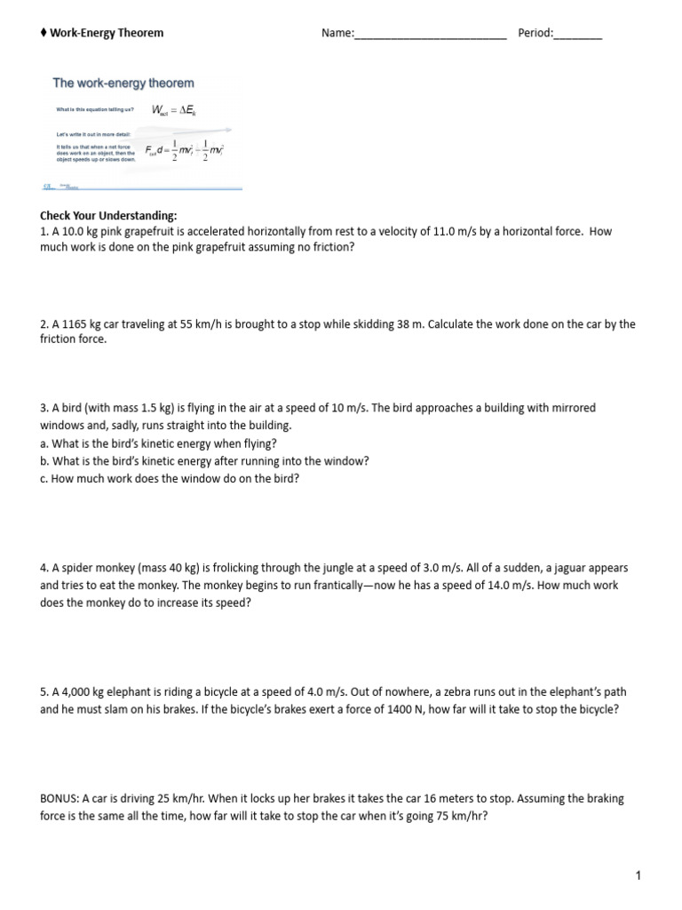 _Work-Energy Theorem | PDF