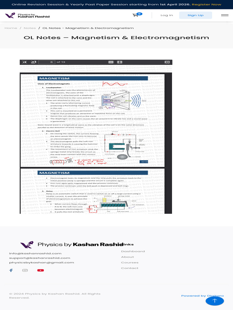 OL Notes – Magnetism & Electromagnetism – Physics by Kashan Rashid ...