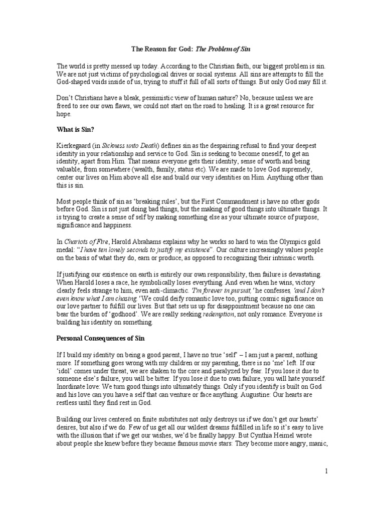 Understanding the Problem of Sin | PDF | Sin | Søren Kierkegaard