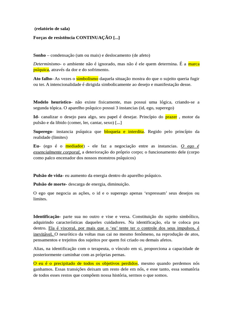 Aula 5 Psicanalise ( Ato Falho e Complexo de Edipo | PDF | Autoimagem ...