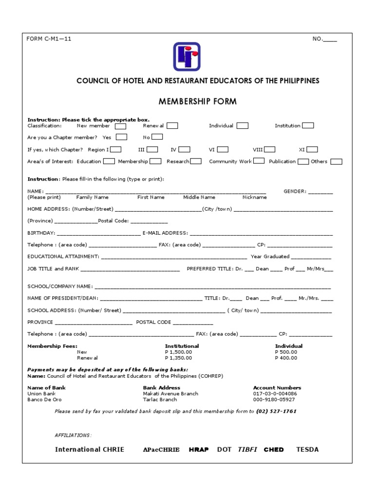 Cohrep Membership Form 2 | PDF