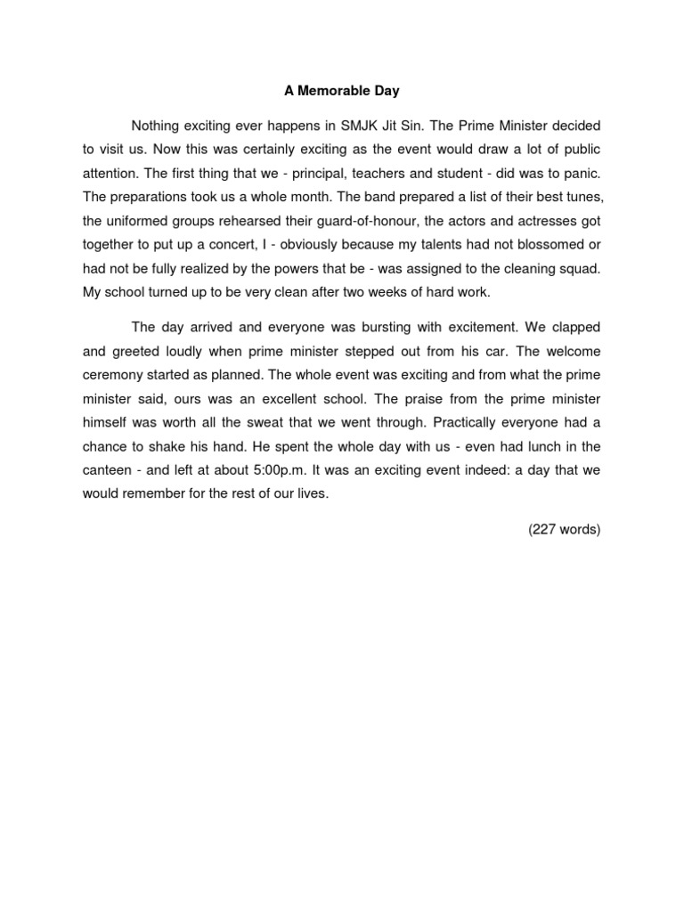 Memorable Day | PDF