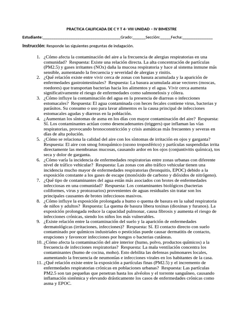 Practica Calificada de c y t 4-Viii-IV Bimestre-II | PDF ...