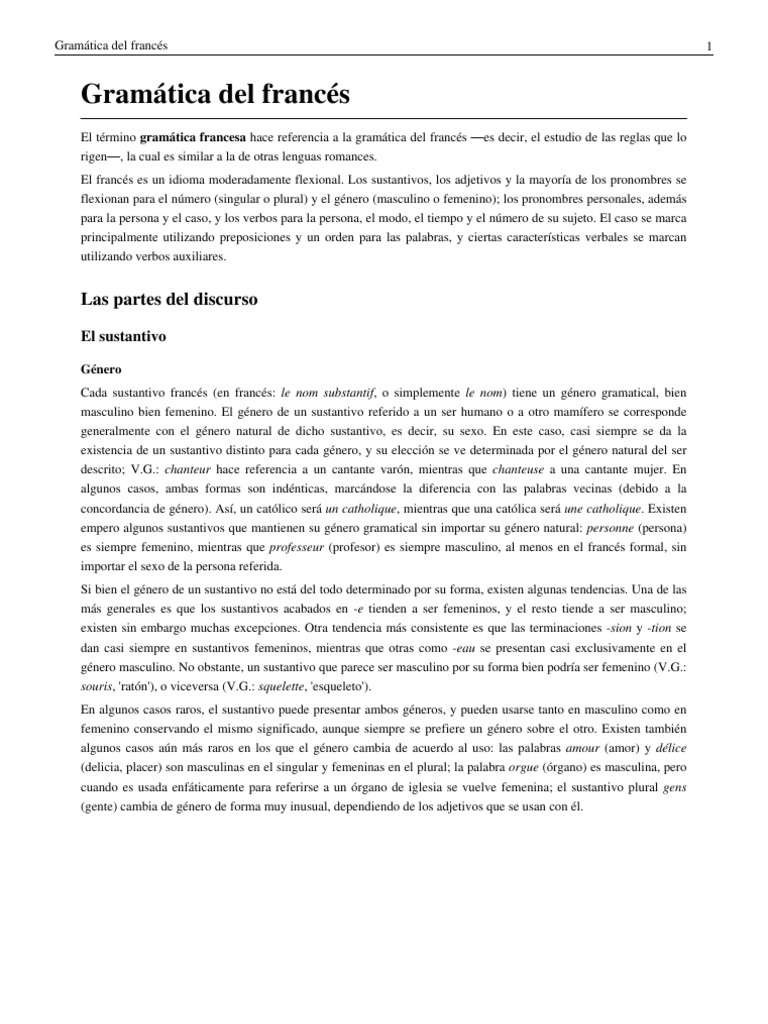 Gramática Del Francés | Descargar gratis PDF | Relaciones sintácticas ...