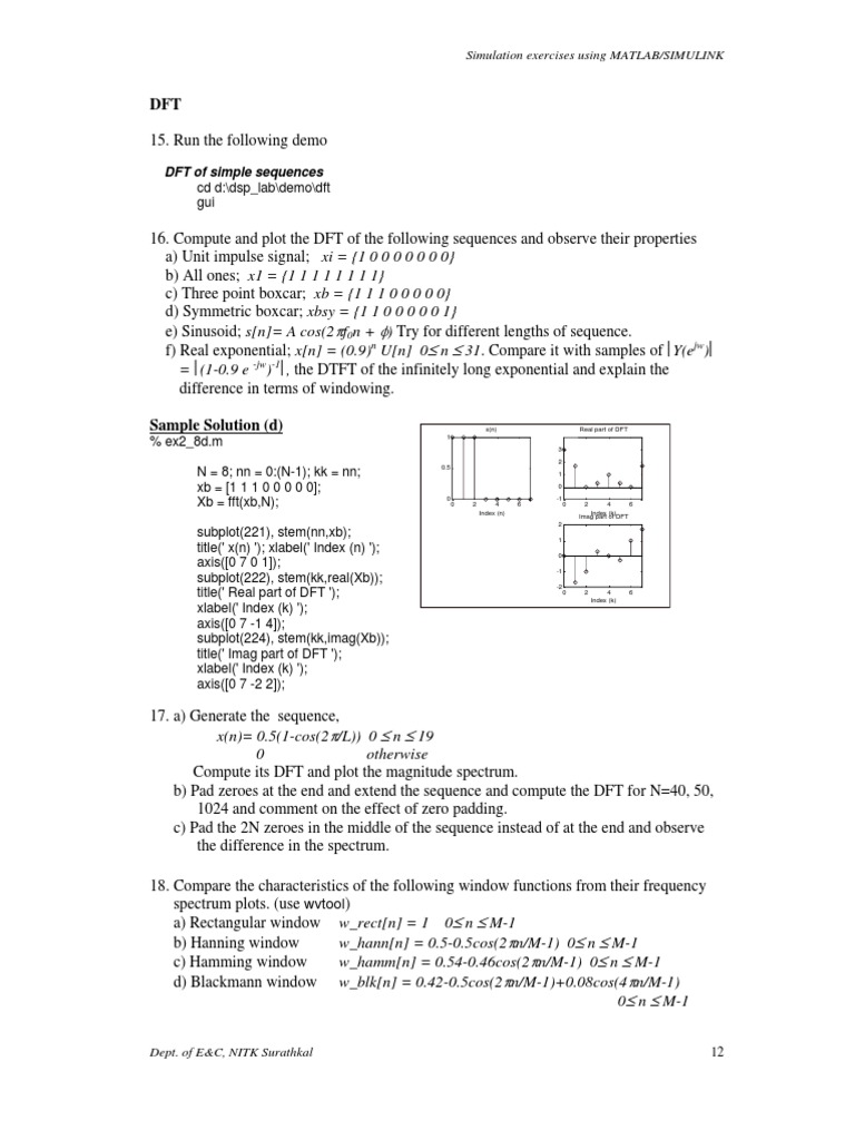 Dsplab Wk4 | PDF | Discrete Fourier Transform | Algorithms