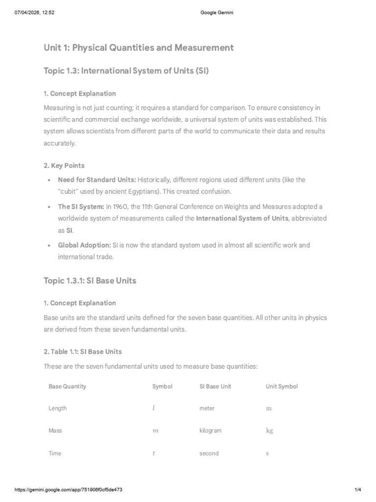 1.3 International System of Units (SI) | PDF | International System Of ...
