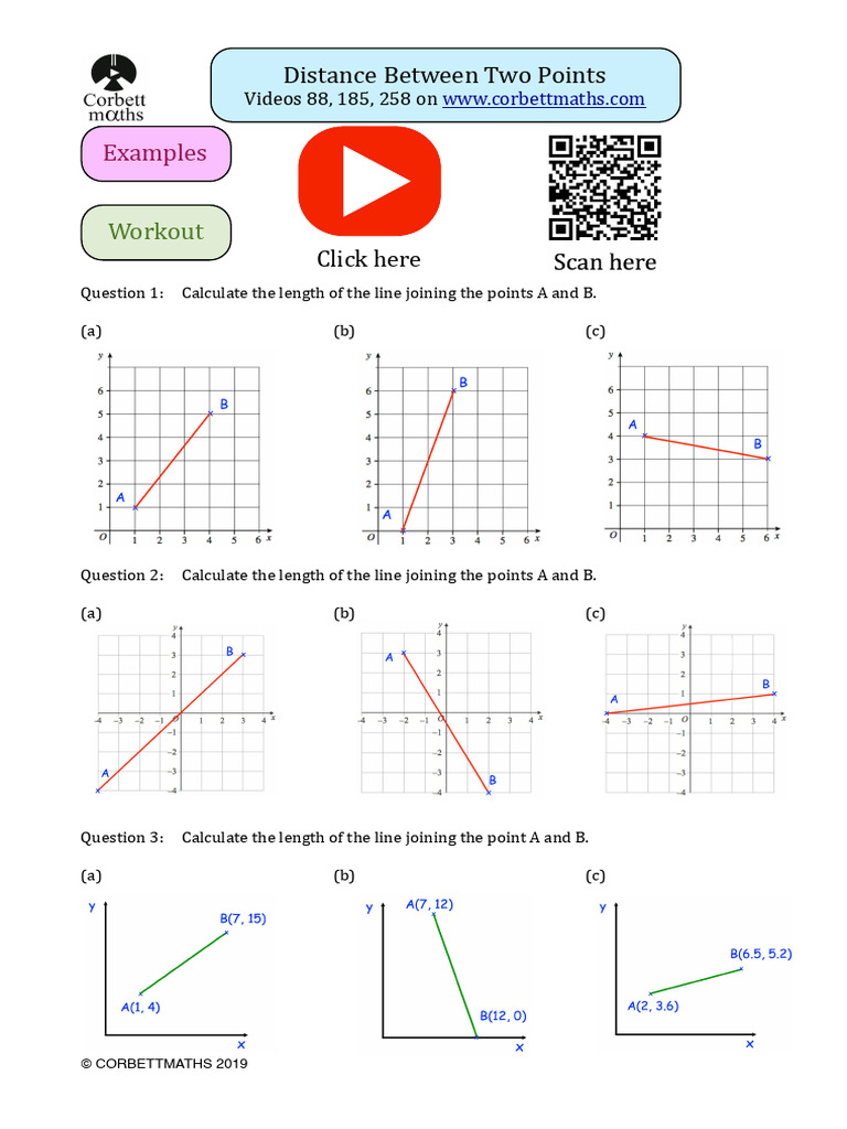 Calculating the Length of a Line Segment Worksheet #1 | PDF | Triangle ...