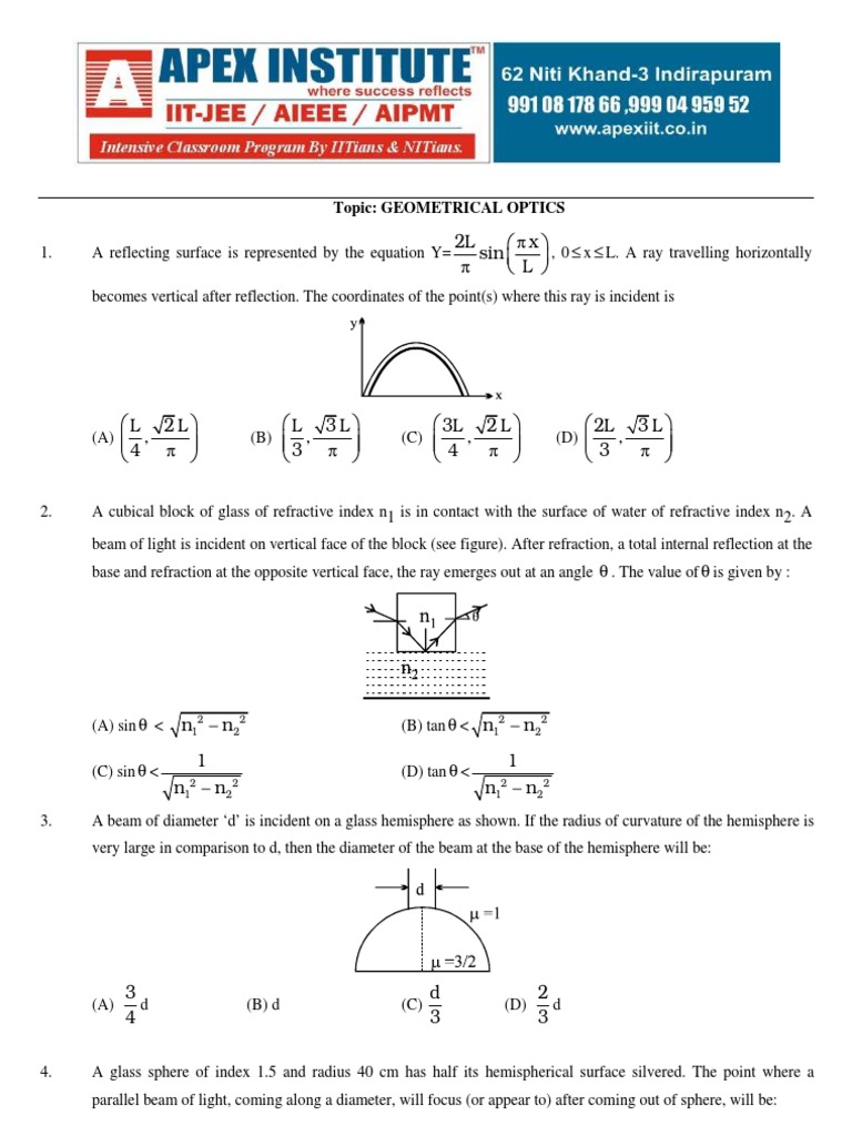 Geometrical Optics | PDF | Lens (Optics) | Prism