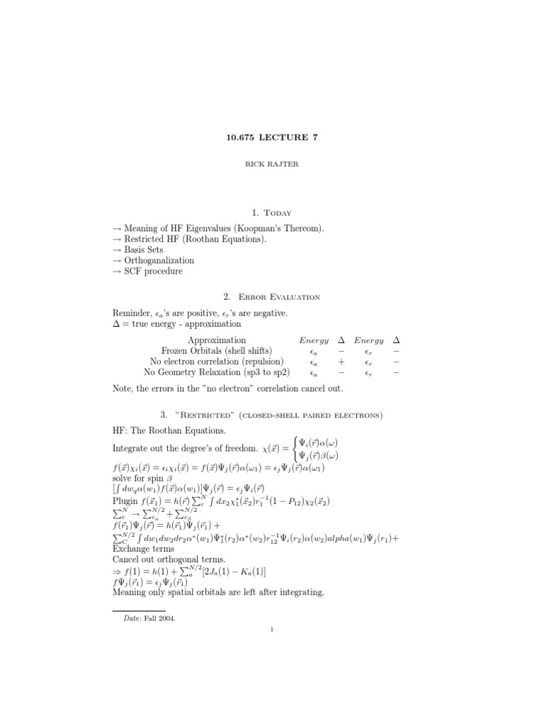 Lec 7 | Download Free PDF | Matrix (Mathematics) | Electron