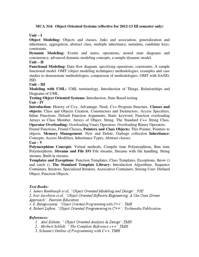 Object Oriented Systems Pdf Class Computer Programming Object Computer Science