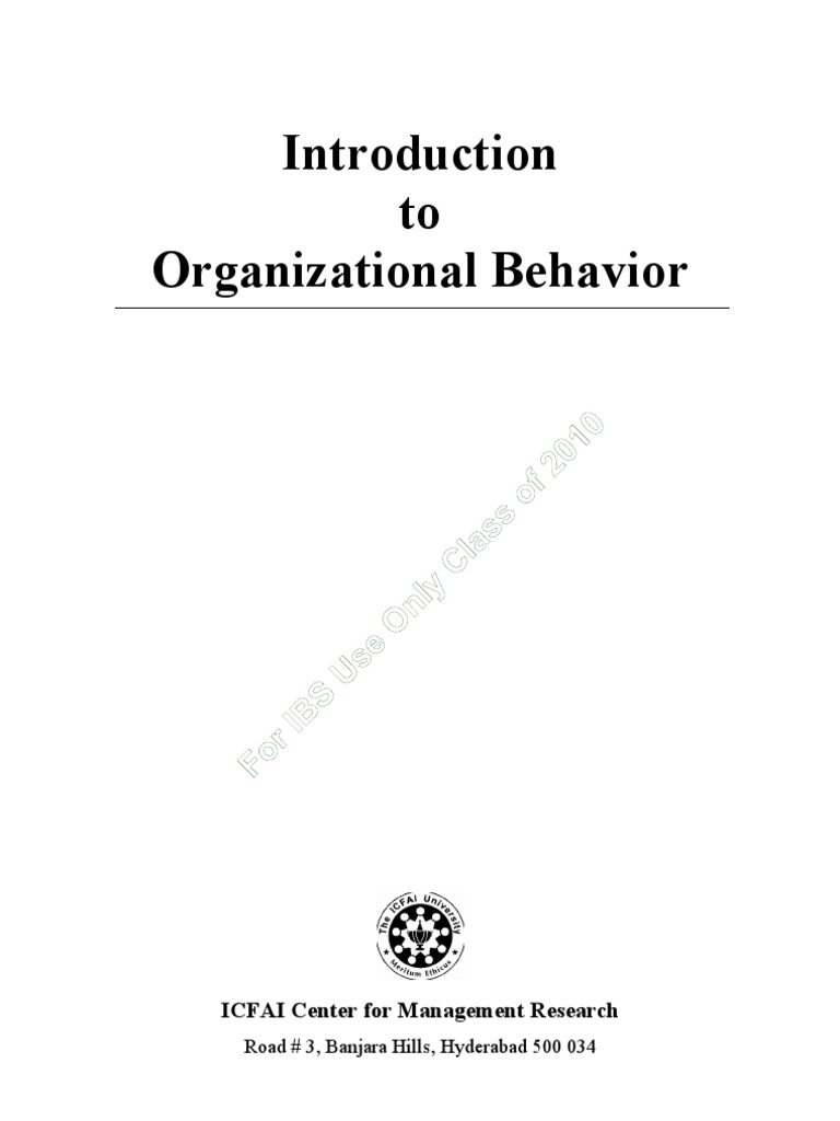 Introduction to Organizational Behavior | PDF | Organization ...
